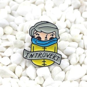 Jewelry | 5 For 25 Salecute Introvert Person Lady Pin | Poshmark